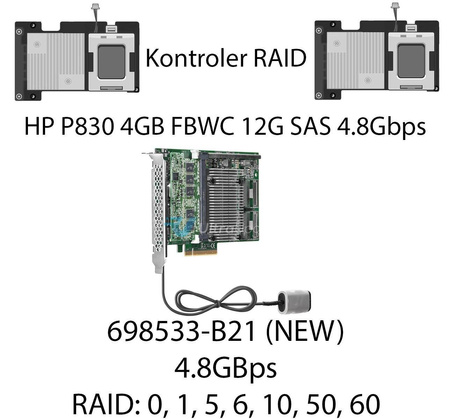 Kontroler RAID HP P830 4GB FBWC 12G SAS 4.8Gbps - 698533-B21